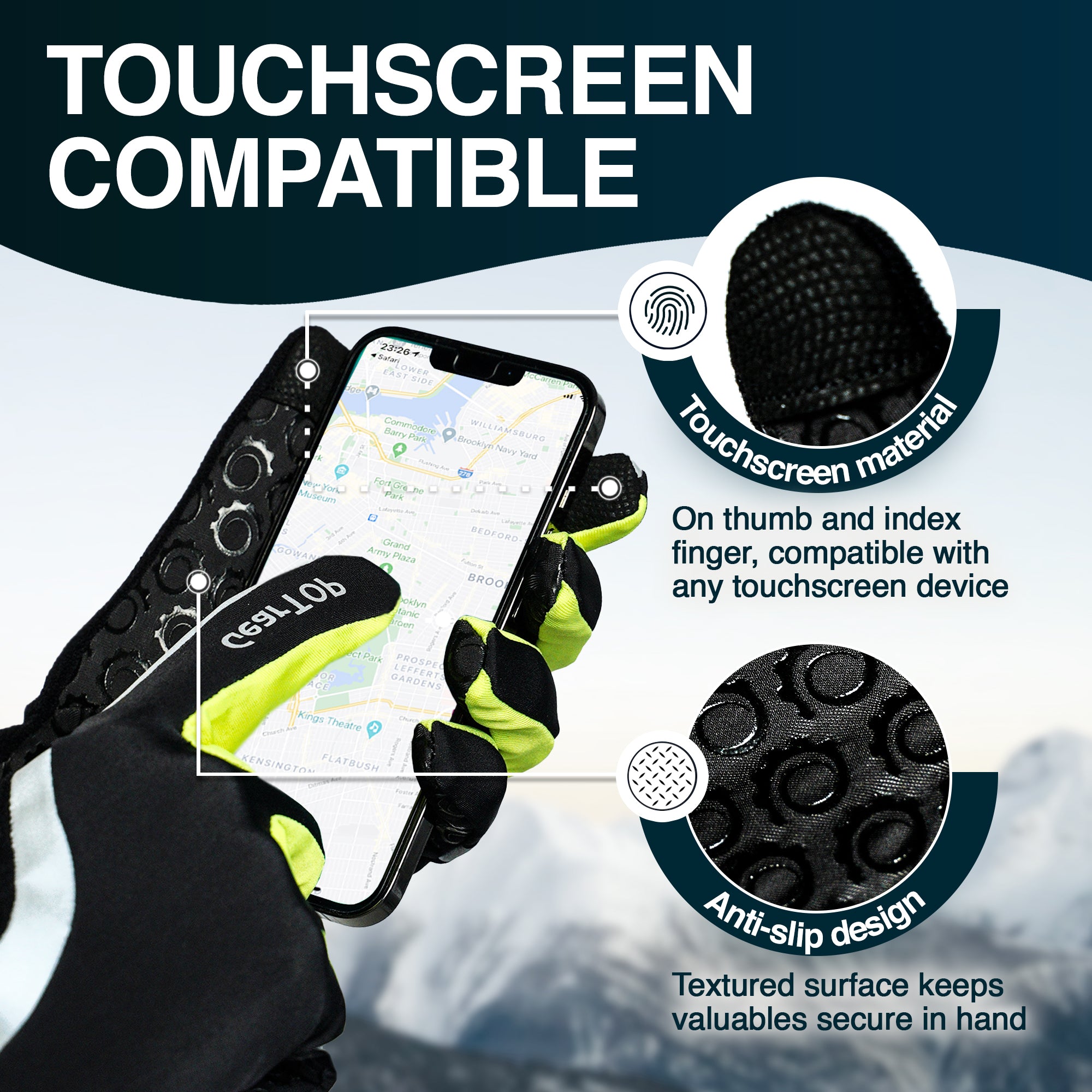 Touch Screen Reflective Running Gloves - GearTOP